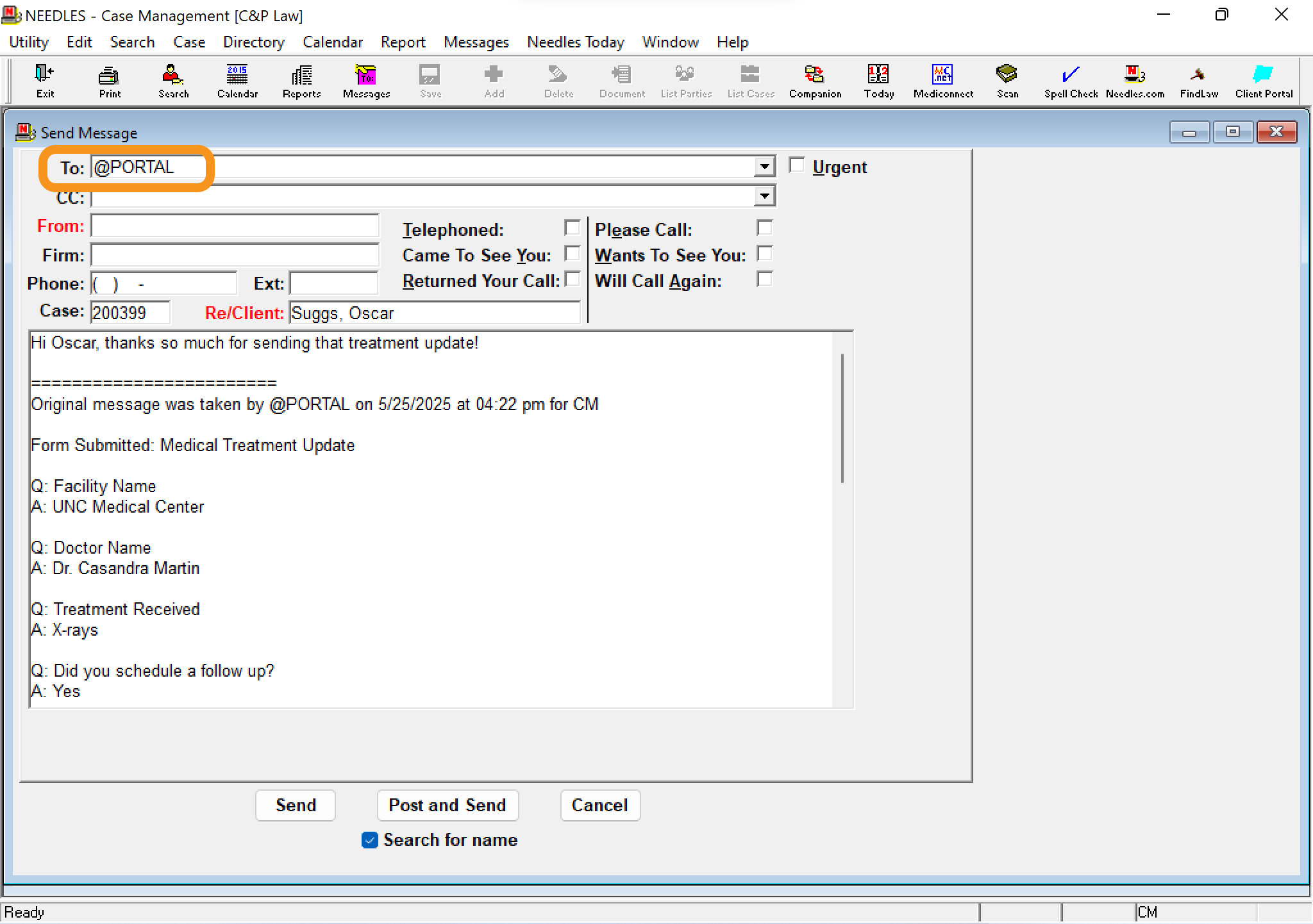 CasePulse Needles Integration - Client Portal for Needles Case Management